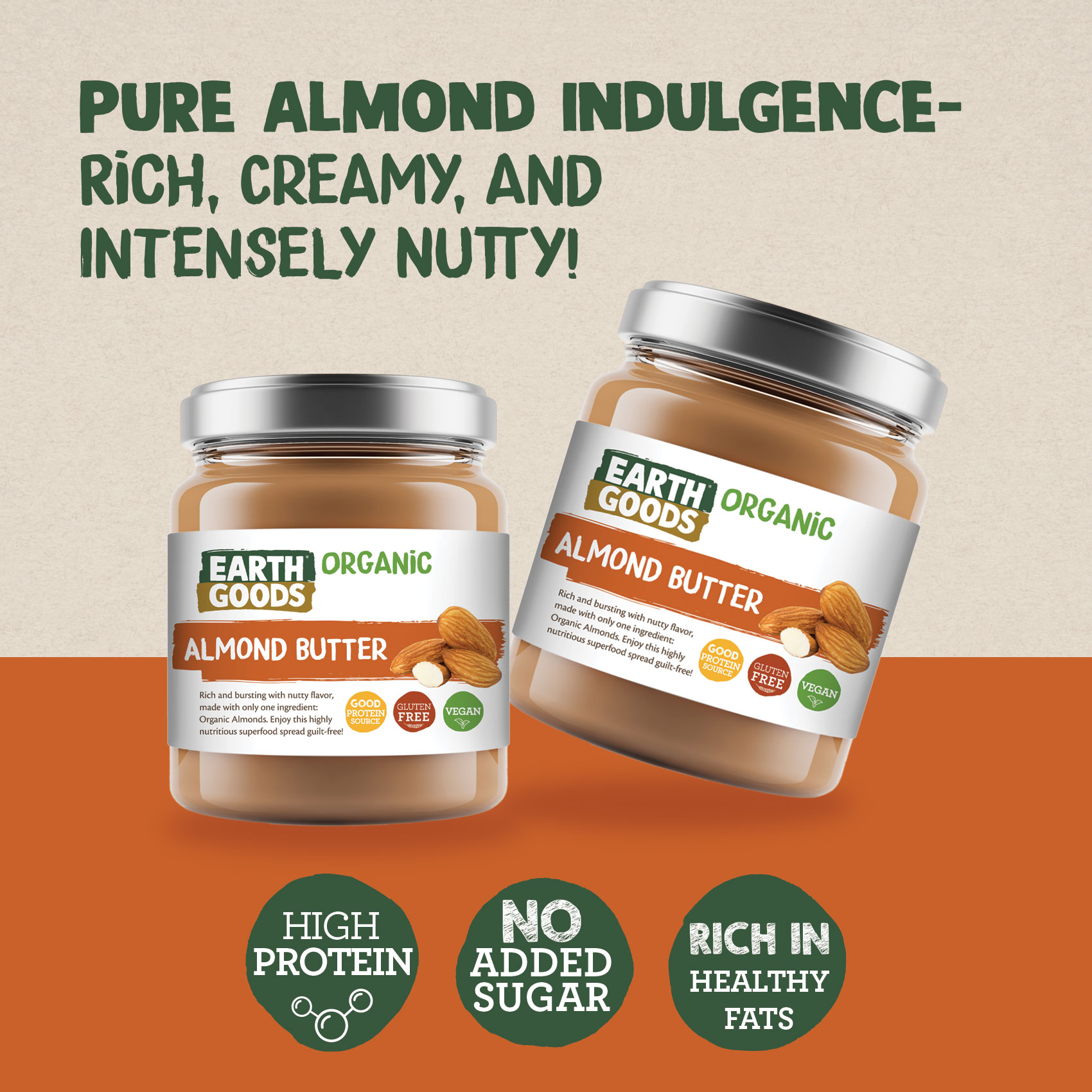 Organic Roasted Almond Butter | Earth Goods UAE | Earth Goods